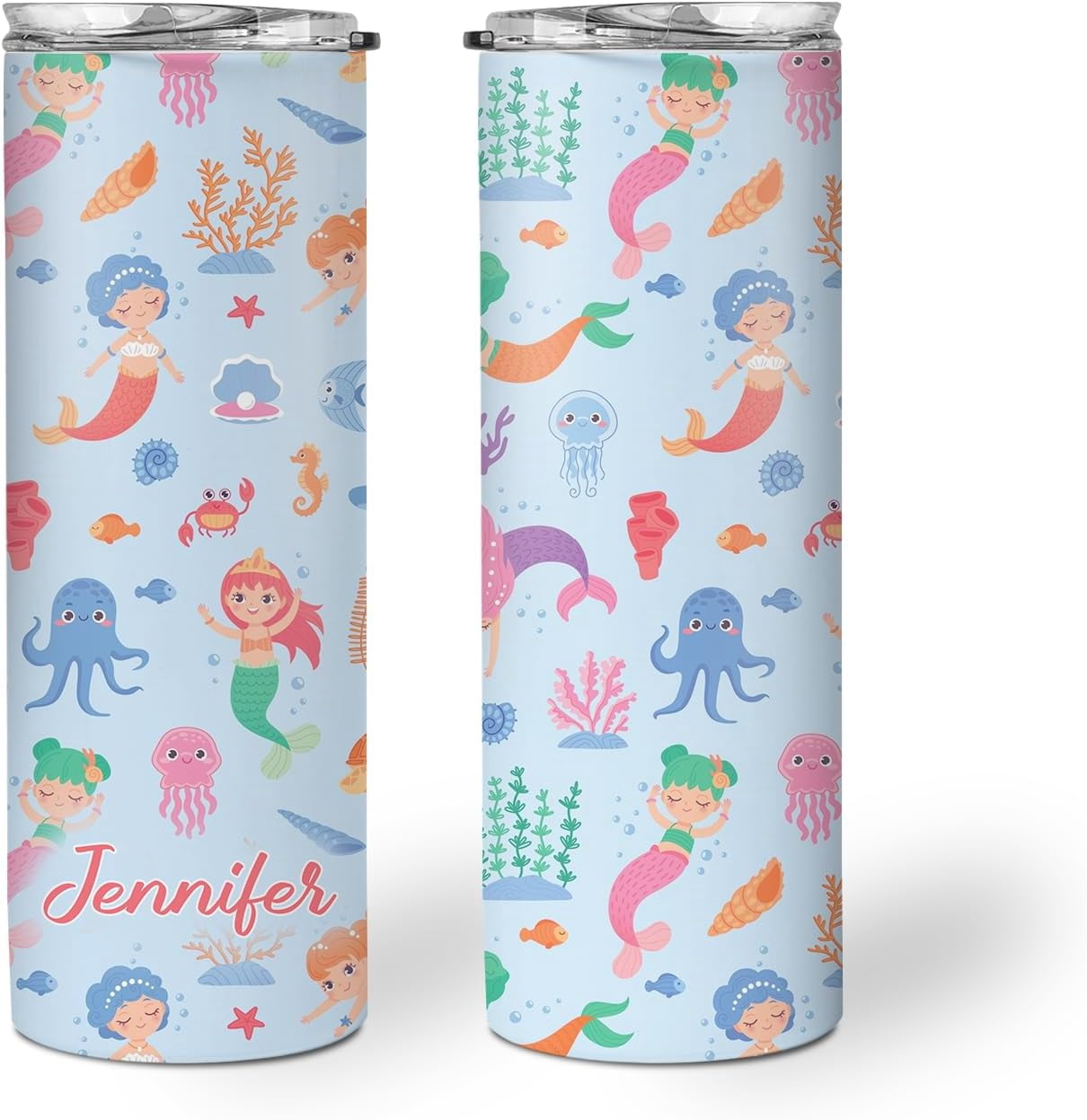 Personalized Mermaid Skinny Tumbler Gifts - Customized Mermaid Tumbler ...