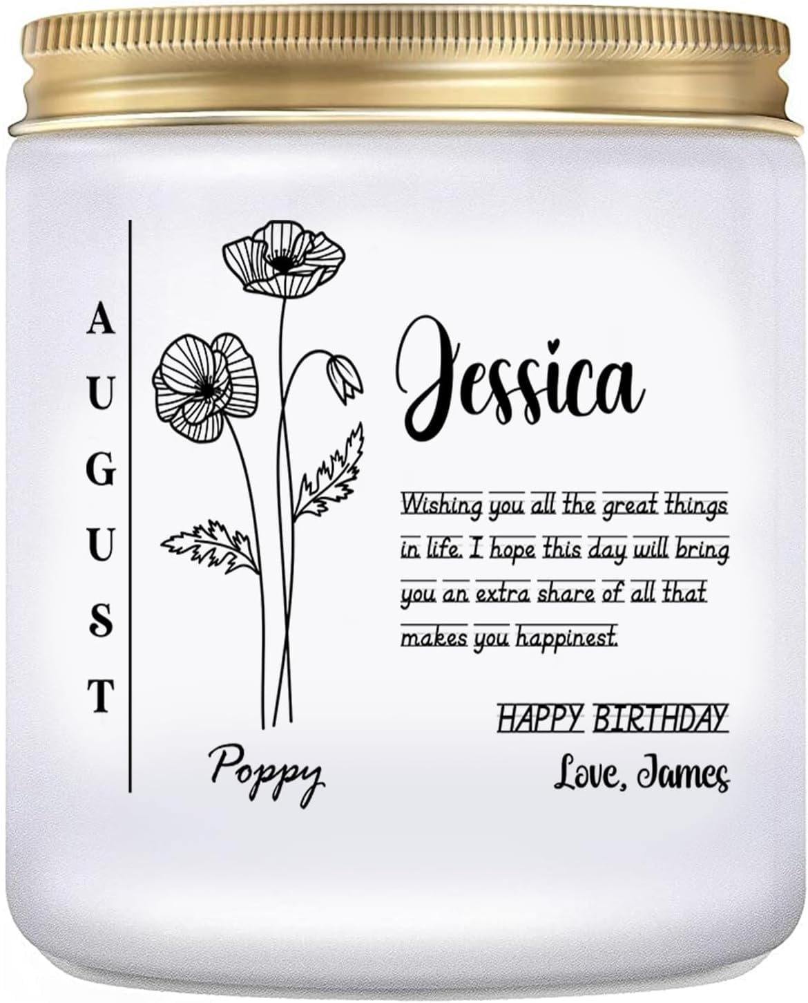 Personalized Mesaage Candle, Birth Month Flower Candle | Personalized ...