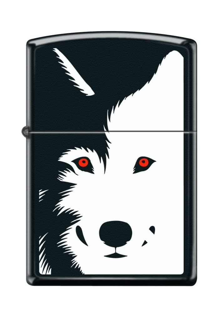 Personalized Message Engraved Customized on Backside Wolf Wolves Zippo ...