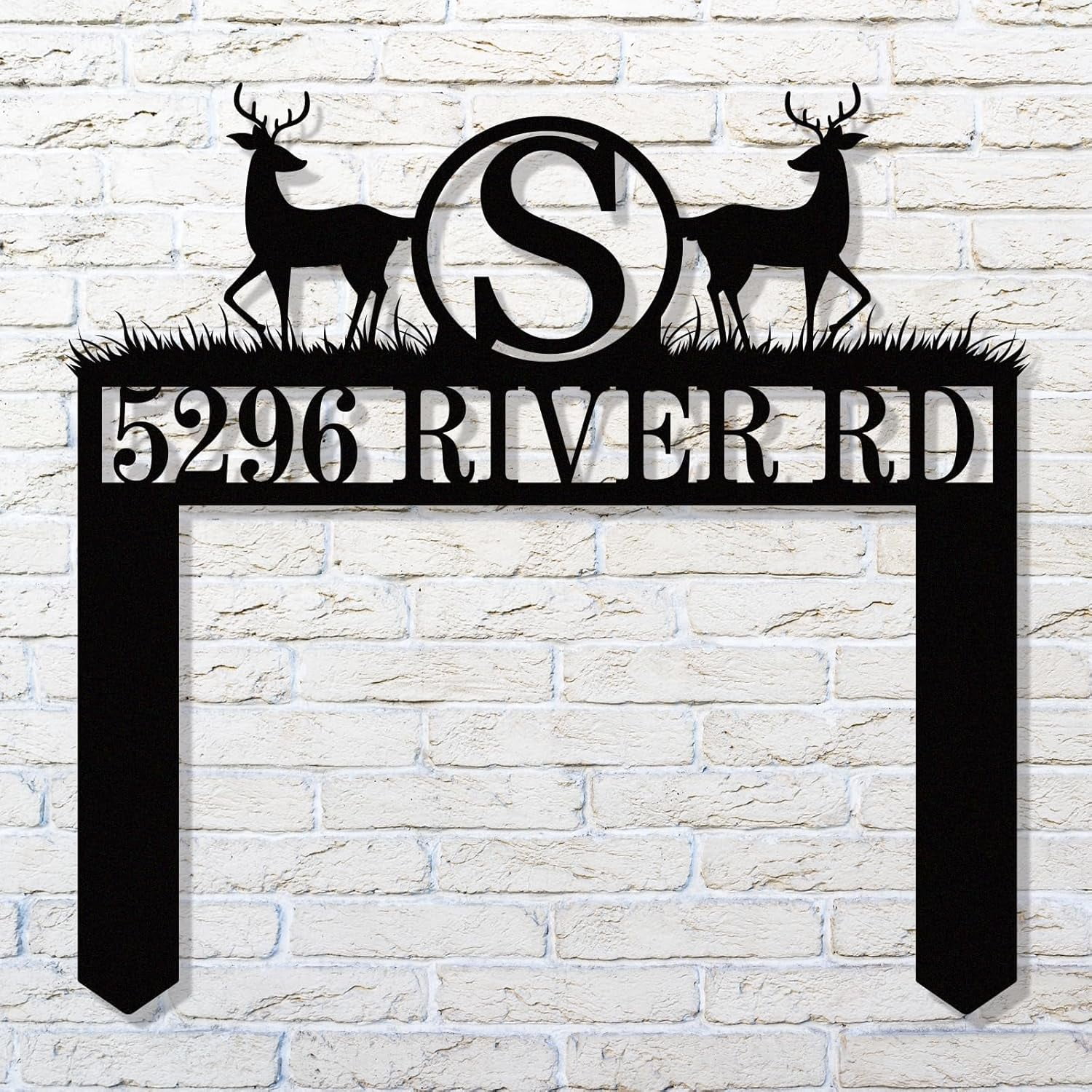 Personalized Metal Adress Sign With Stakes, Custom Address Sign, Metal ...