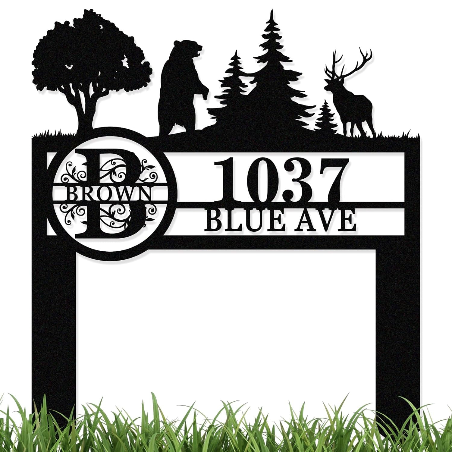 Personalized Metal Adress Sign With Stakes，Custom Yard Signs for Houses ...