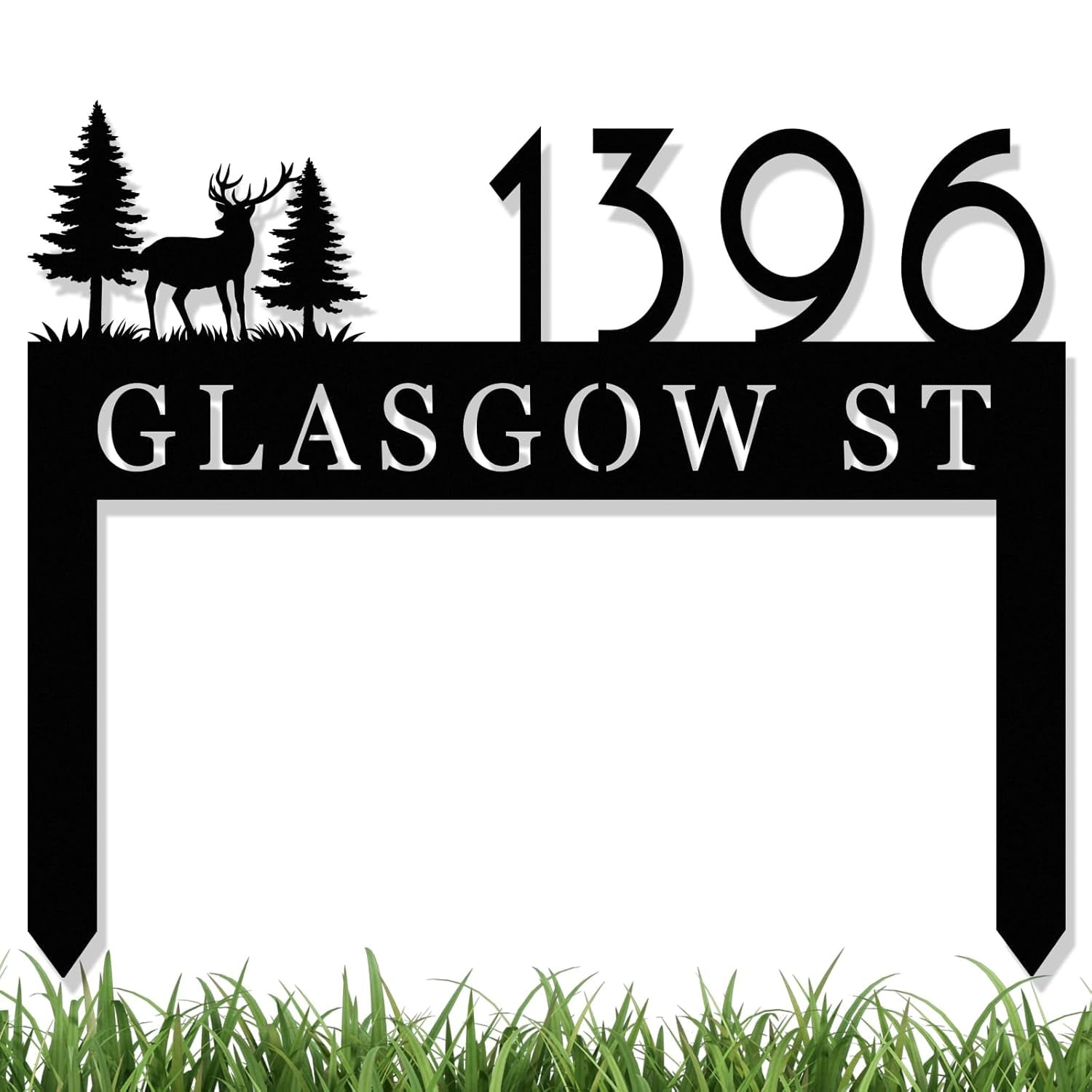 Personalized Metal Adress Sign With Stakes, Home Address Sign, Sign for ...