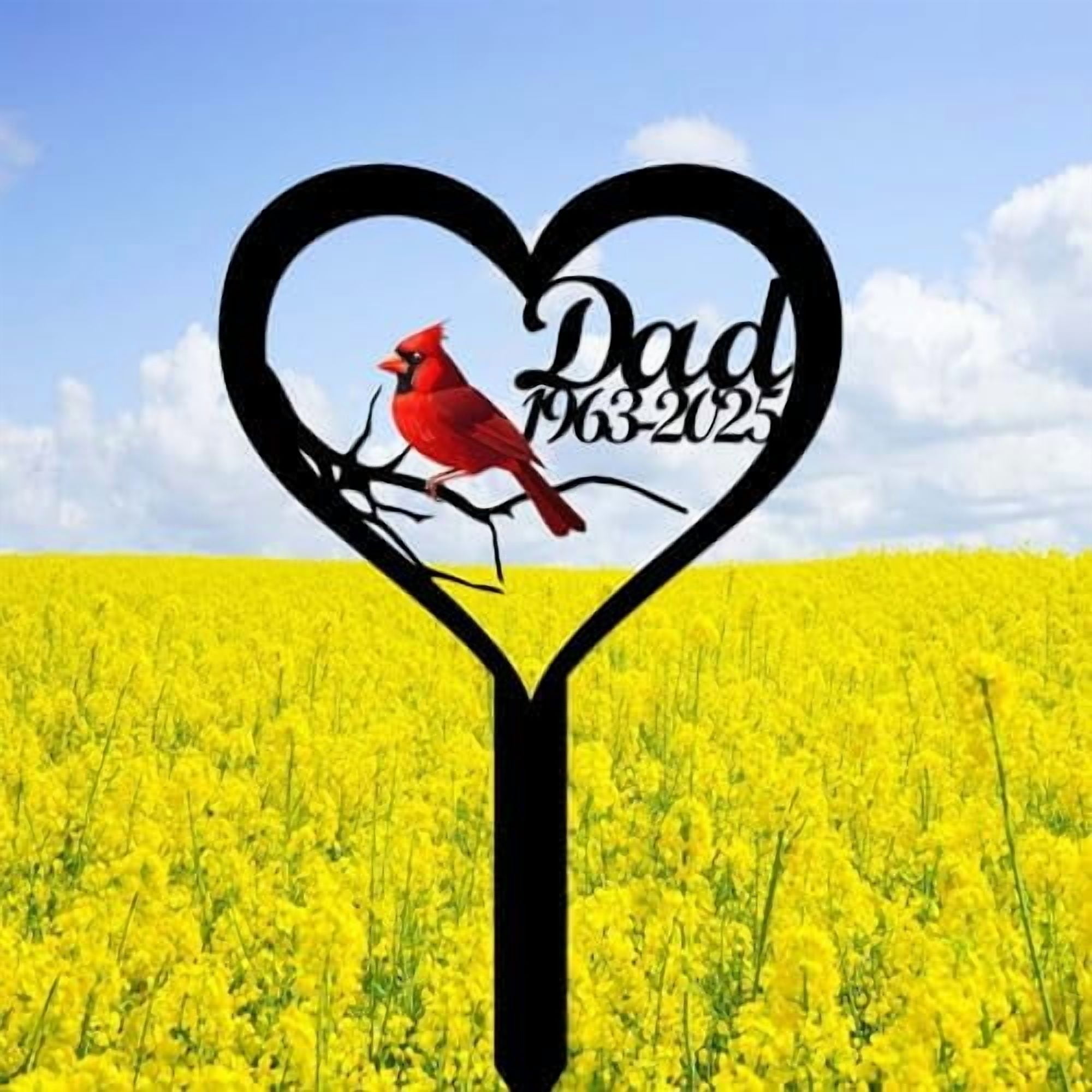 Personalized Metal Cardinals Memorial Stake Cardinals Garden Stake Custom Mom Dad Memorial Sign ...