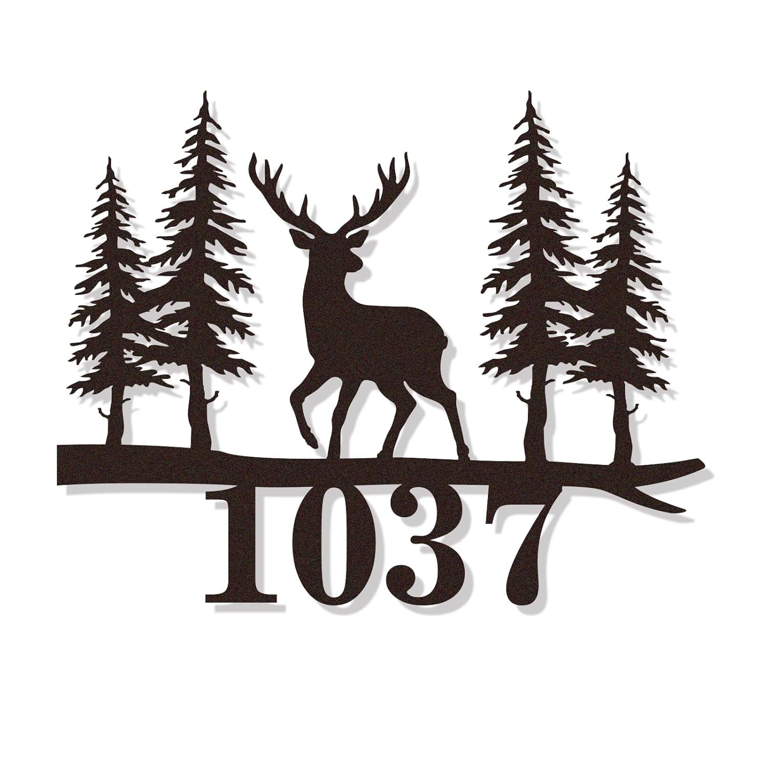 Personalized Metal Deer Address Signs for Outdoor, Custom House Number ...