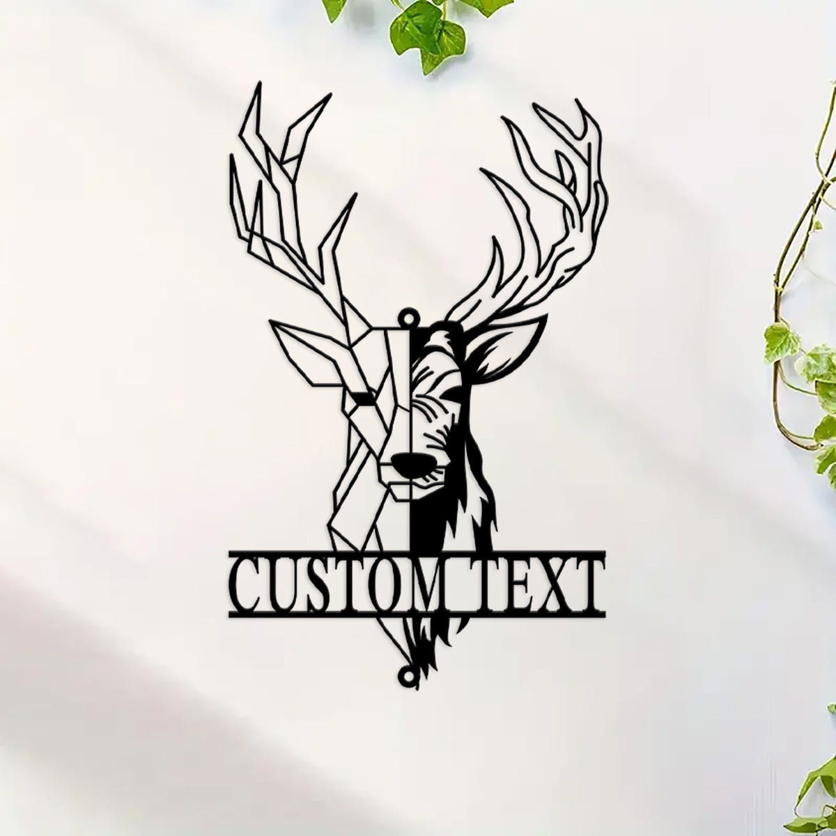 Personalized Metal Deer Head Sign, Custom Deer Antler Decor, Farmhouse ...