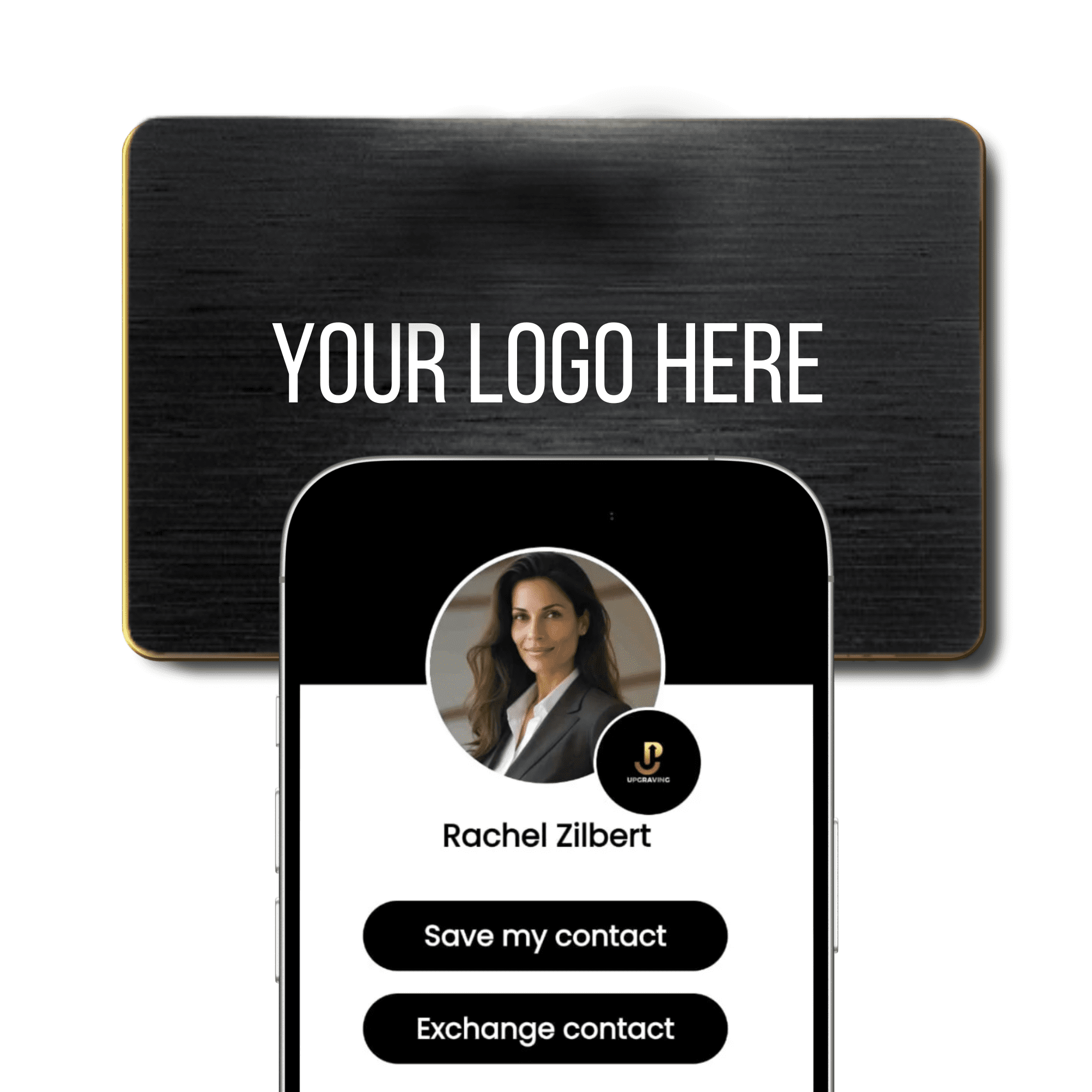 Generic Digital Business Card Metal Matte Personalized Smart NFC Tap to ...