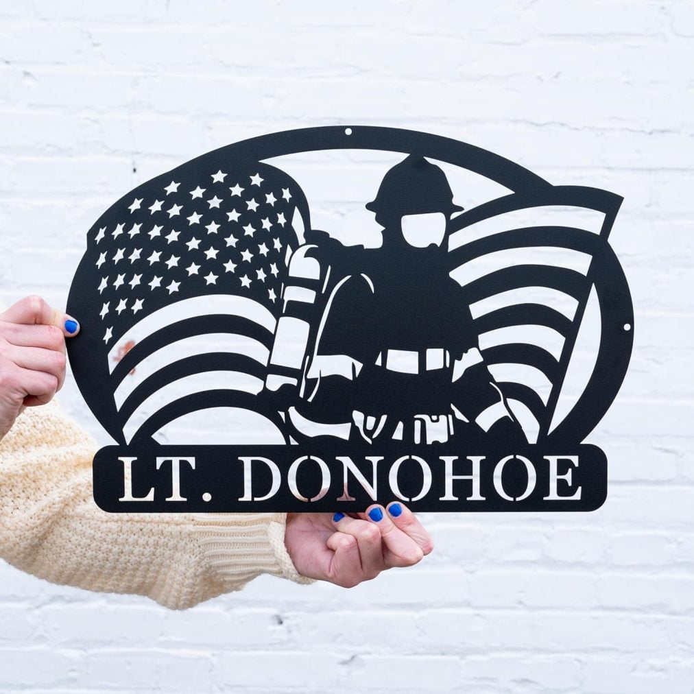 Personalized Metal Essential Worker, Firefighter Sign, Firefighter Gift ...