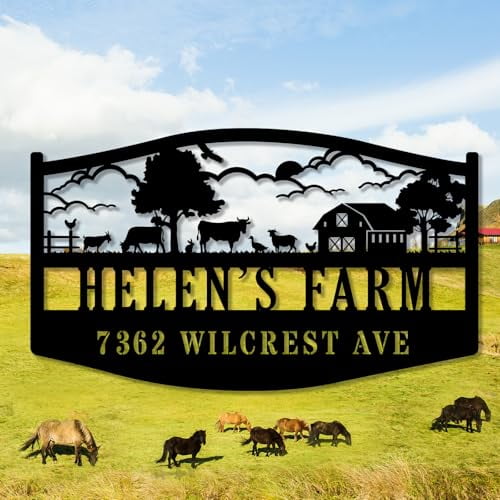 Personalized Metal Farm Sign, Personalized Outdoor Ranch Name Sign ...