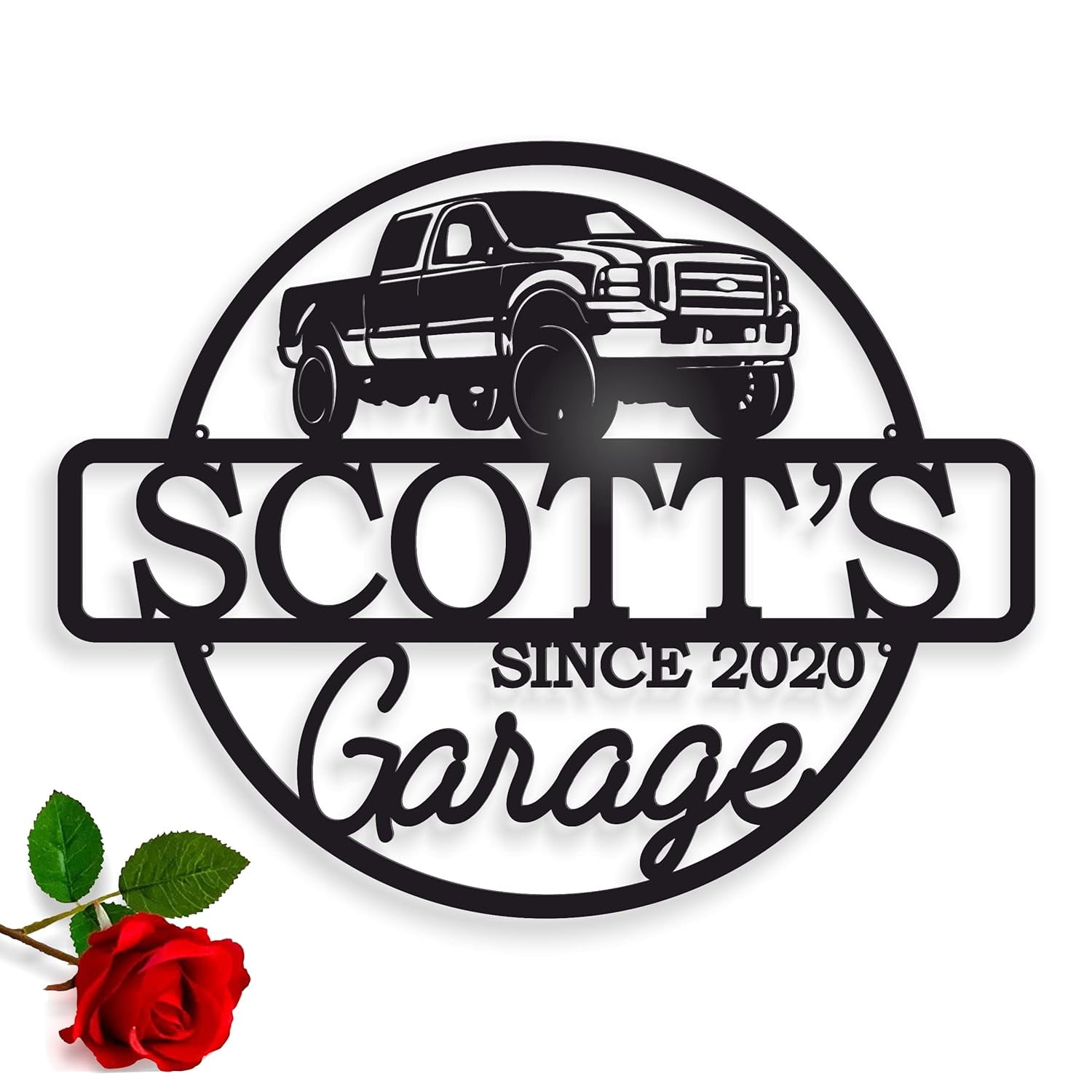 Personalized Metal Garage Sign, Custom Name Plaque, Metal Wall Art ...