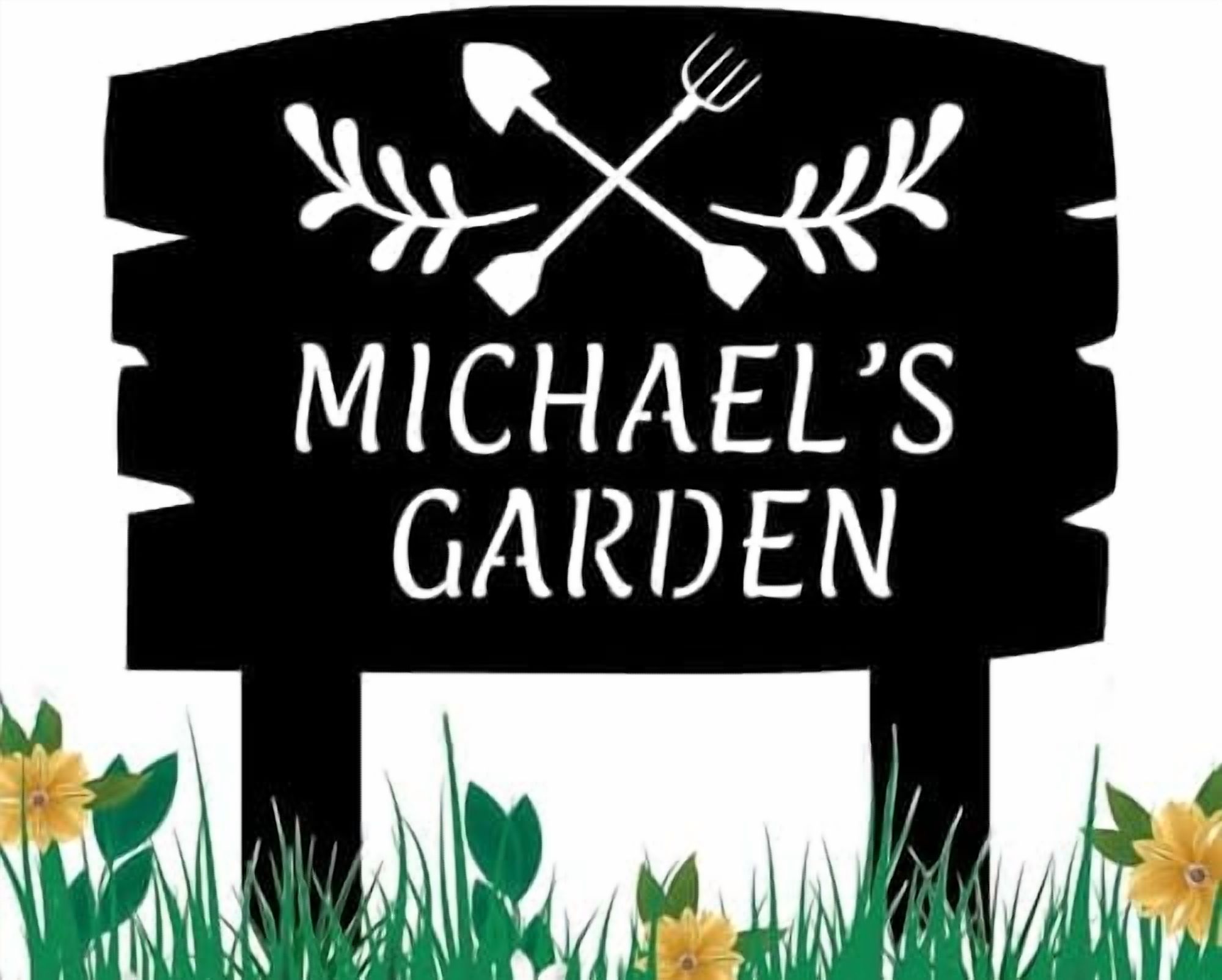 Personalized Metal Garden Sign With Stakes, Garden Decoration Metal ...