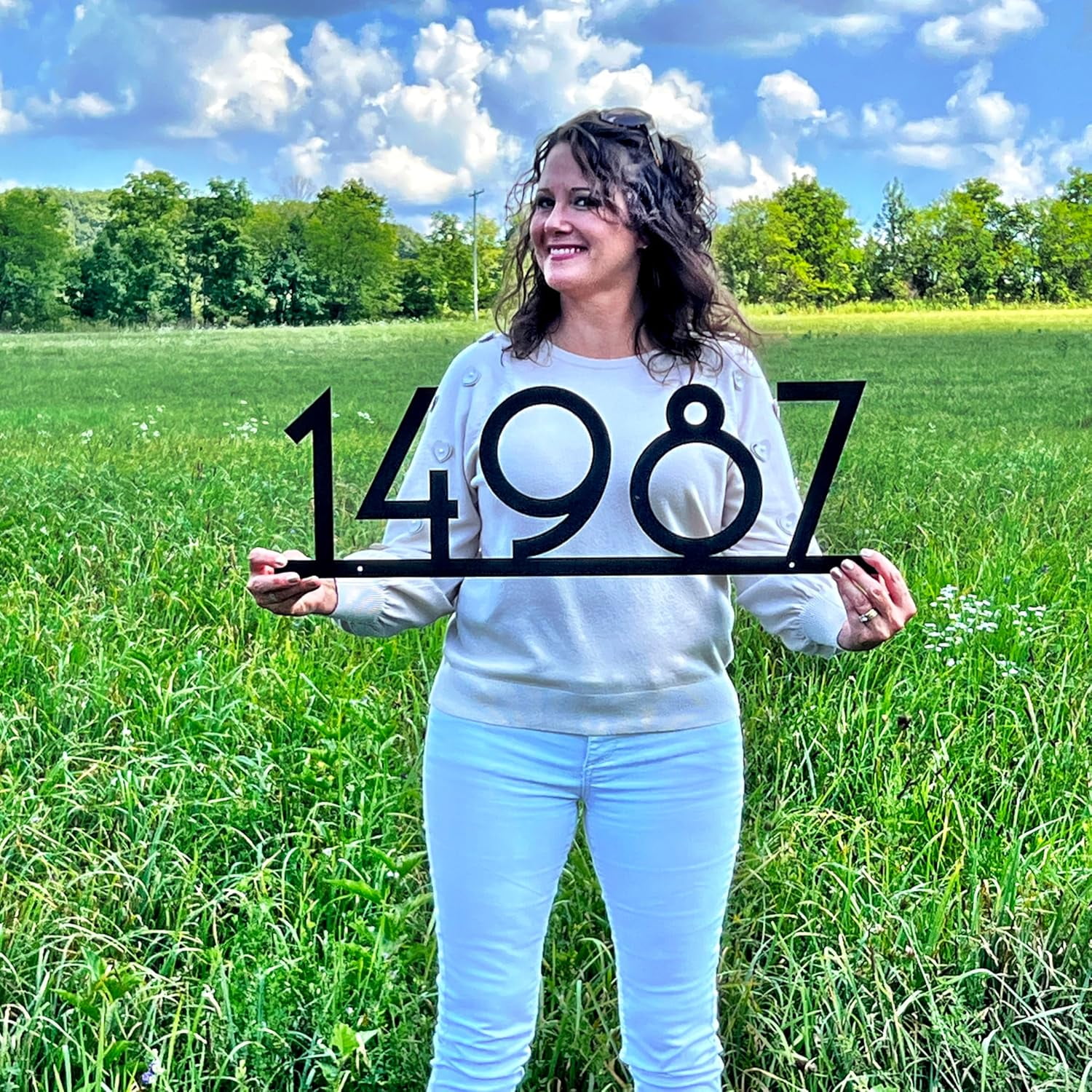 Personalized Metal House Number Sign | Custom Address Plaque | Mid ...