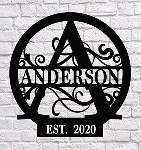 Personalized Metal Monogram Sign EST. Wedding Gift. Family Name Sign ...