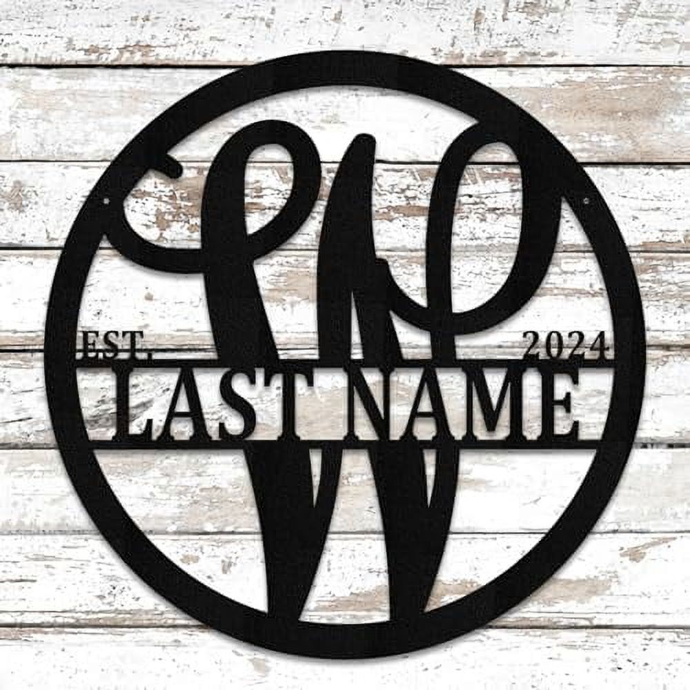 Personalized Metal Monogram Sign. Wedding Gift. Family Name Sign ...