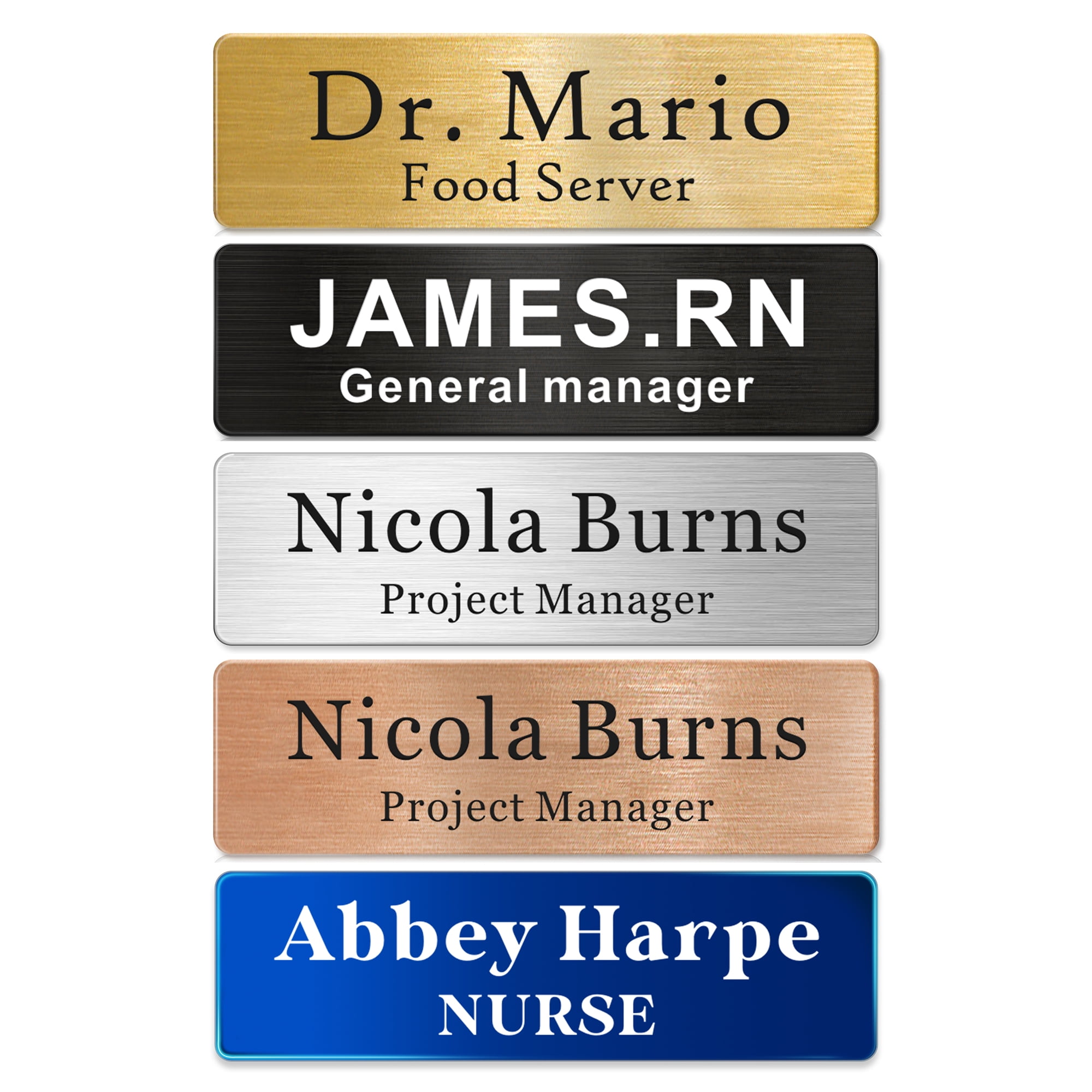 Personalized Metal Name Badge Engravable Name Tag Badge with Magnetic ...
