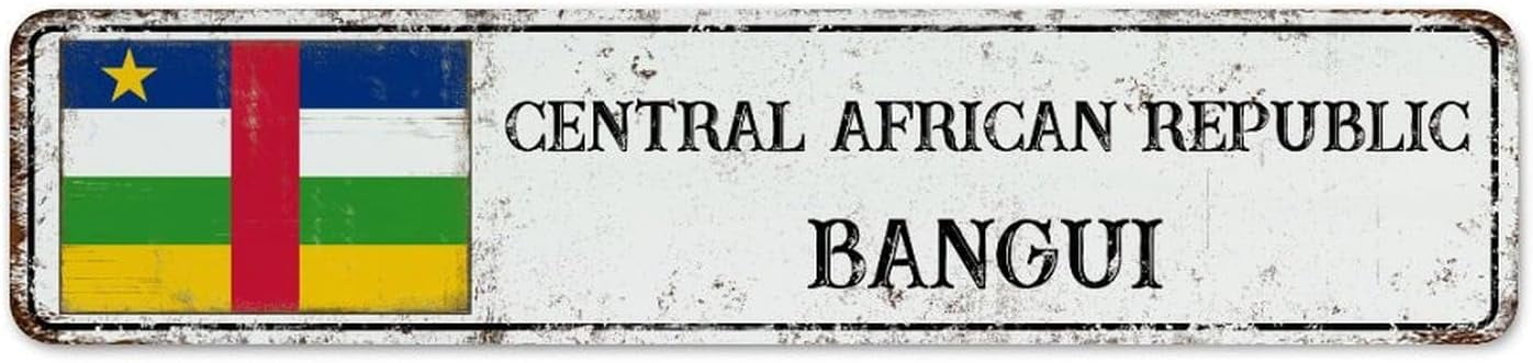 Personalized Metal Sign Central African Republic Flag City Street Wall ...