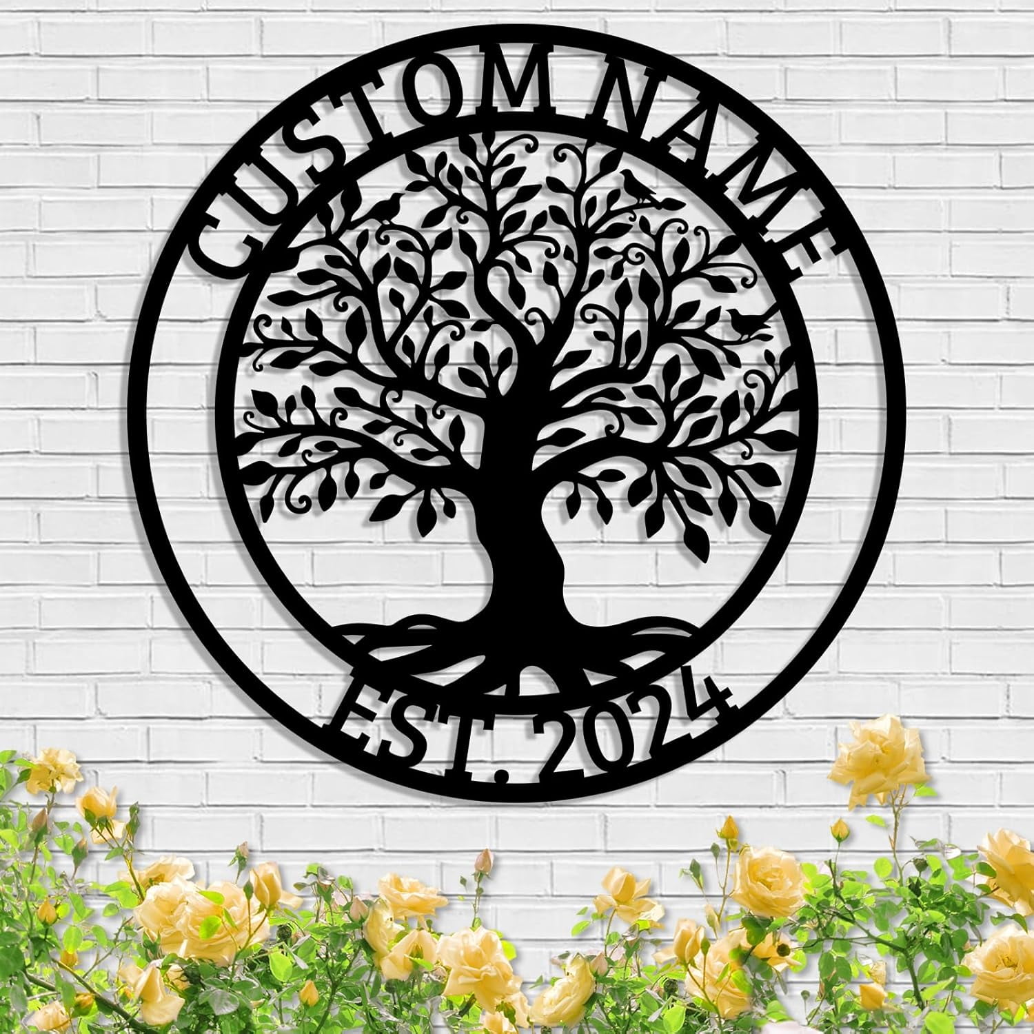 Personalized Metal Sign | Custom Oak Tree Yard Sign | Outdoor Metal ...
