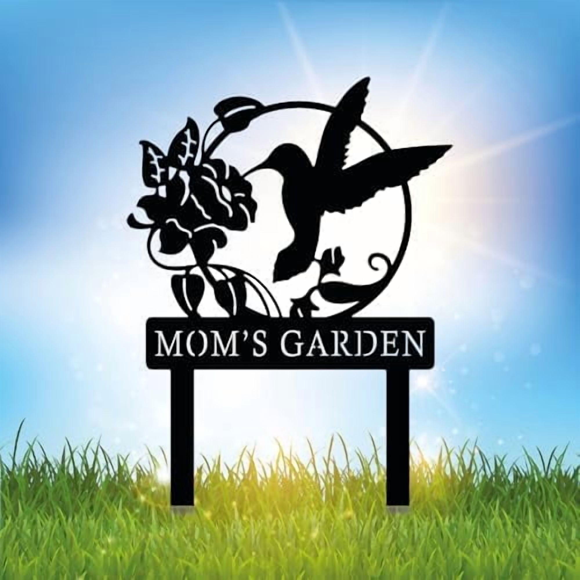 Personalized Metal Sign with Stake, Custom Hummingbird Garden Sign for ...