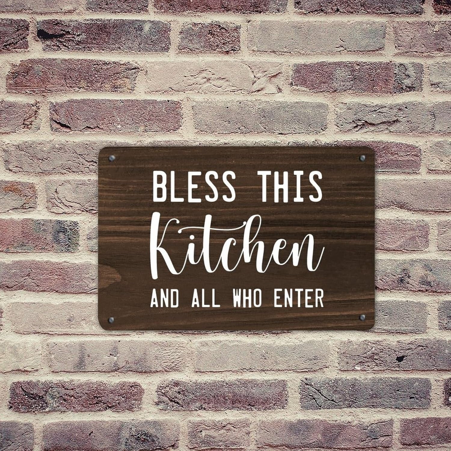 Personalized Metal Tin Sign Bless This Kitchen And All Who Enter Wall ...