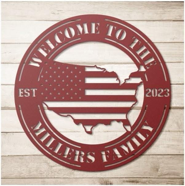 Personalized Metal Veteran Signs American Flag United States Map Wall ...