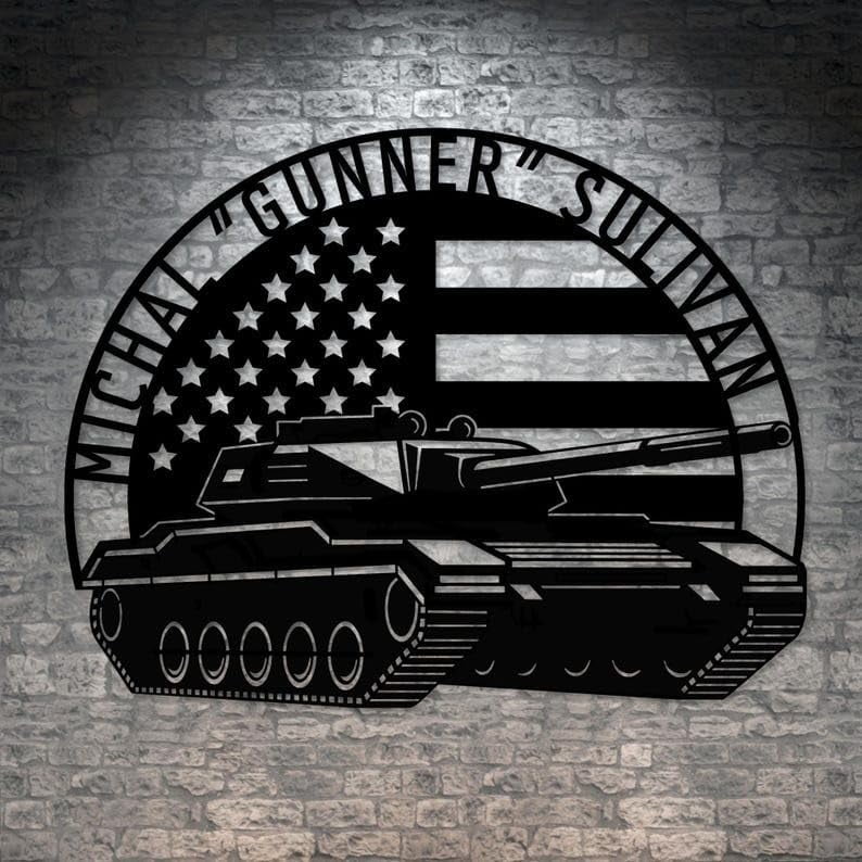 Personalized Metal Veteran Signs US Battle Tank Army Tank Veteran Honor ...