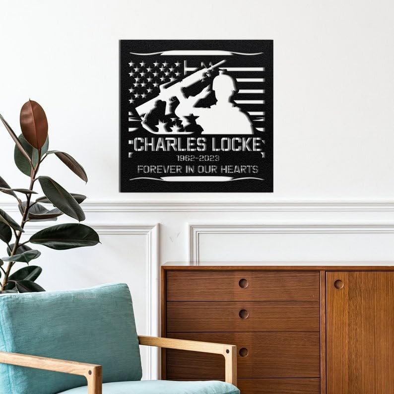 Personalized Metal Veteran Signs US Patriotic Soldier Memorial Sign ...