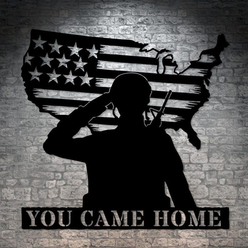 Personalized Metal Veteran Signs US Soldier Patriotic Army Honor the ...