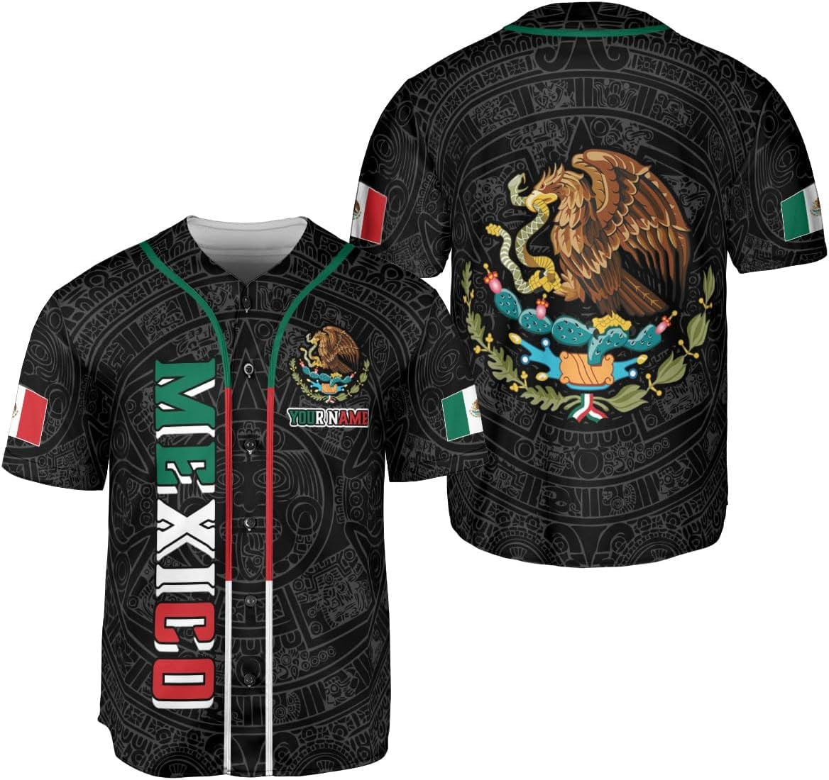 Personalized Mexico Mexican Baseball Shirt, Customized Team Name ...