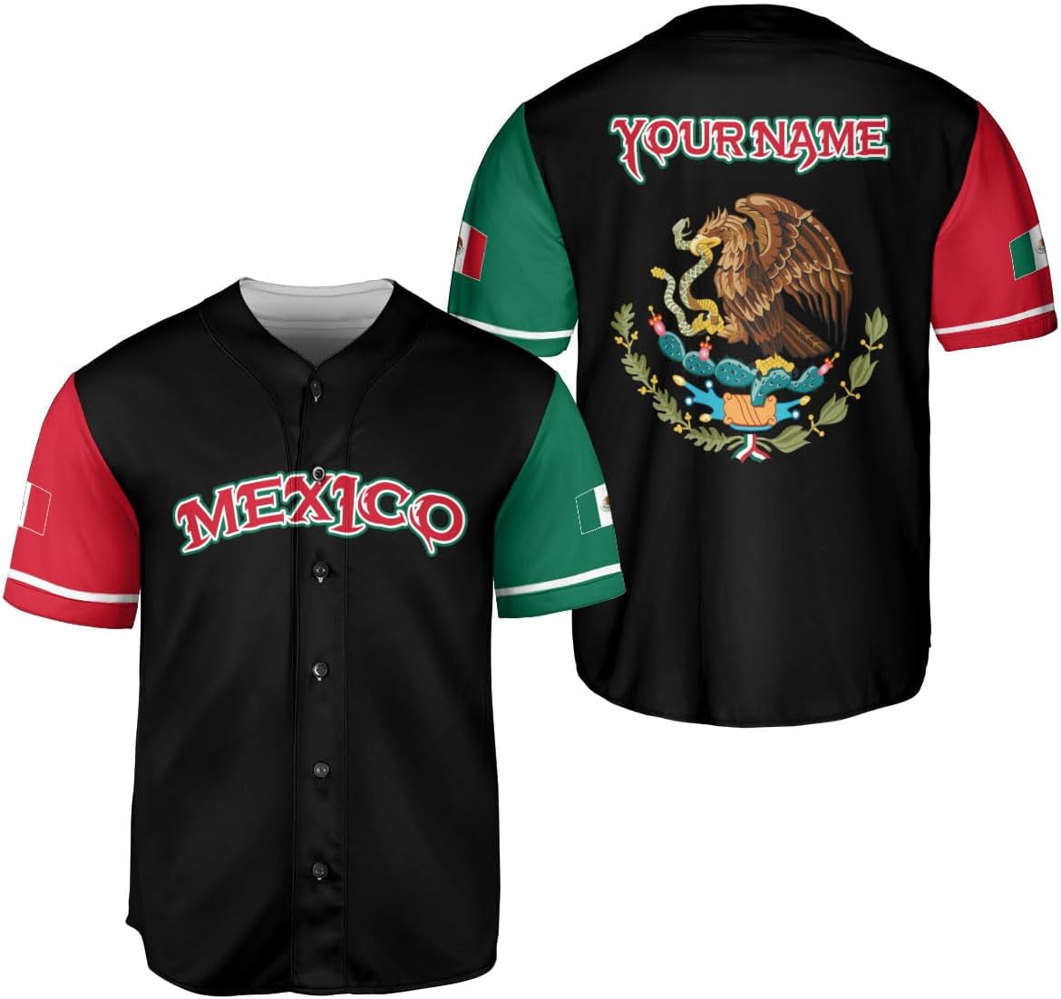 Personalized Mexico Mexican Baseball Shirt, Customized Team Name ...