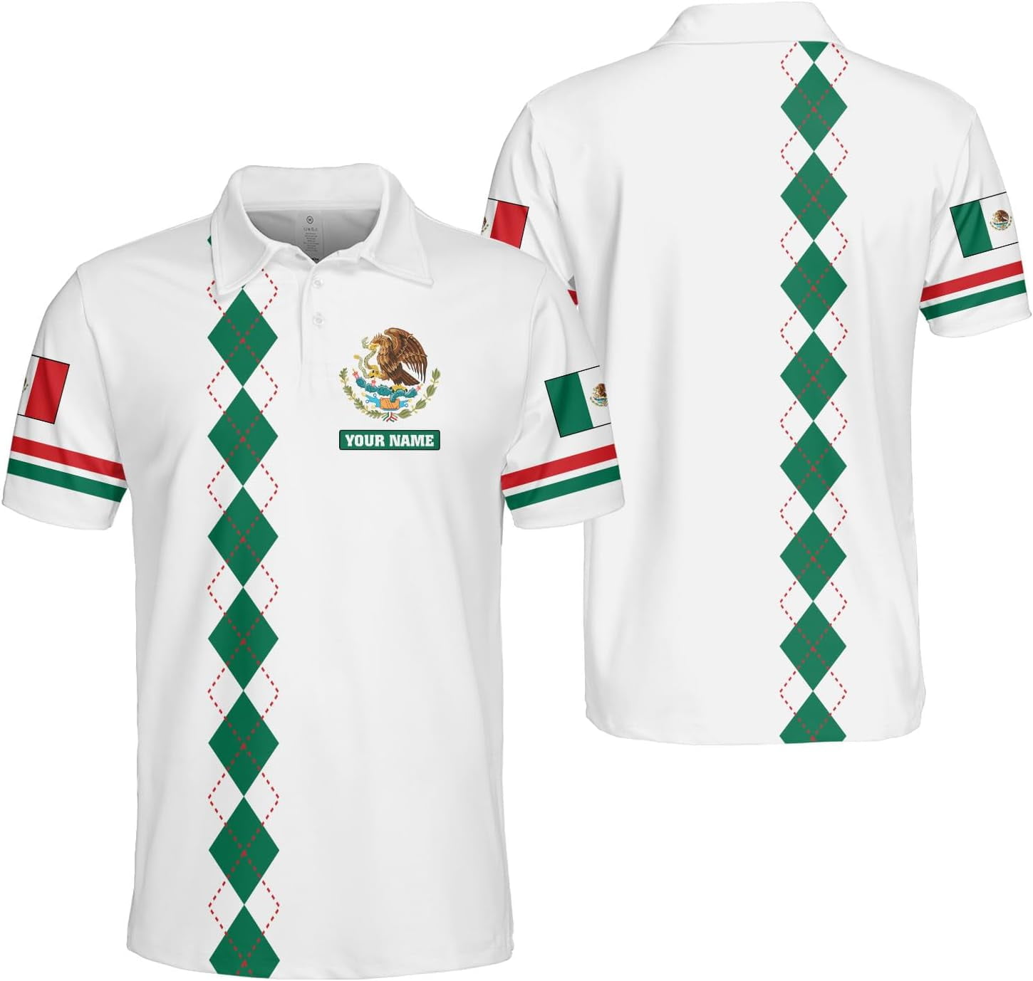Personalized Mexico Polo Shirt 3D Mexico Shirts for Men Mexican Flag ...