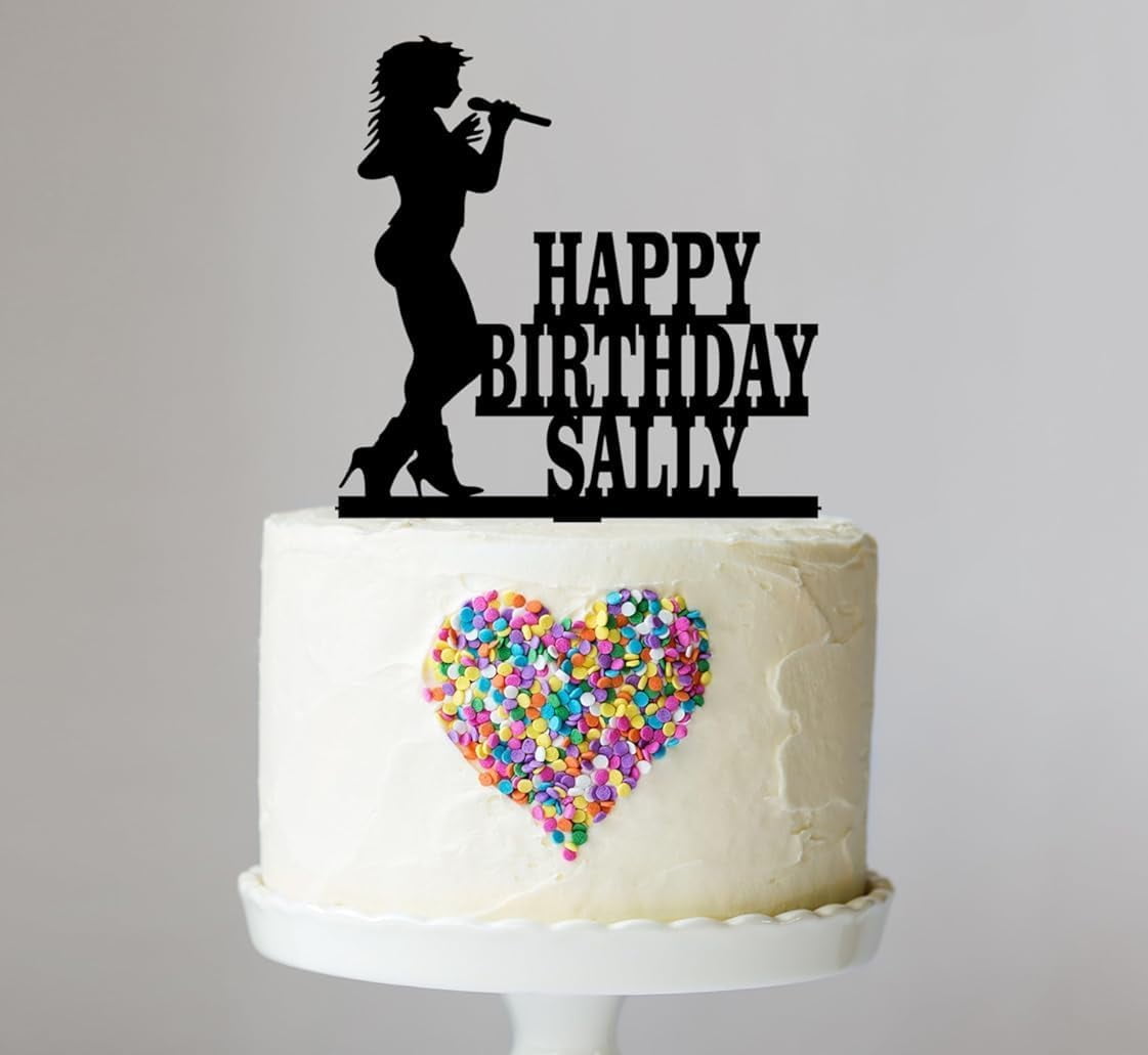 Personalized Microphone Cake Topper,Female Singer, Music, Treble Clef ...