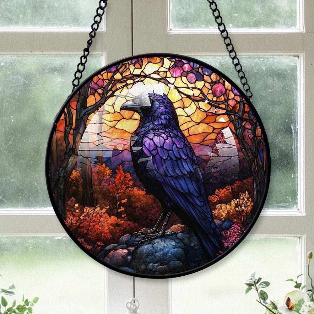 Personalized Midnight Stained Glass Suncatcher Artistic Window Hanging ...