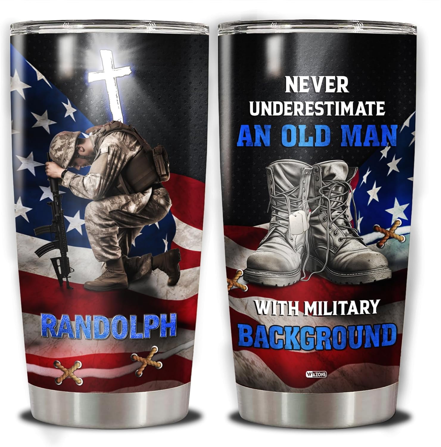 Personalized Military Tumbler Stainless Steel 20oz 30oz Customized Name ...
