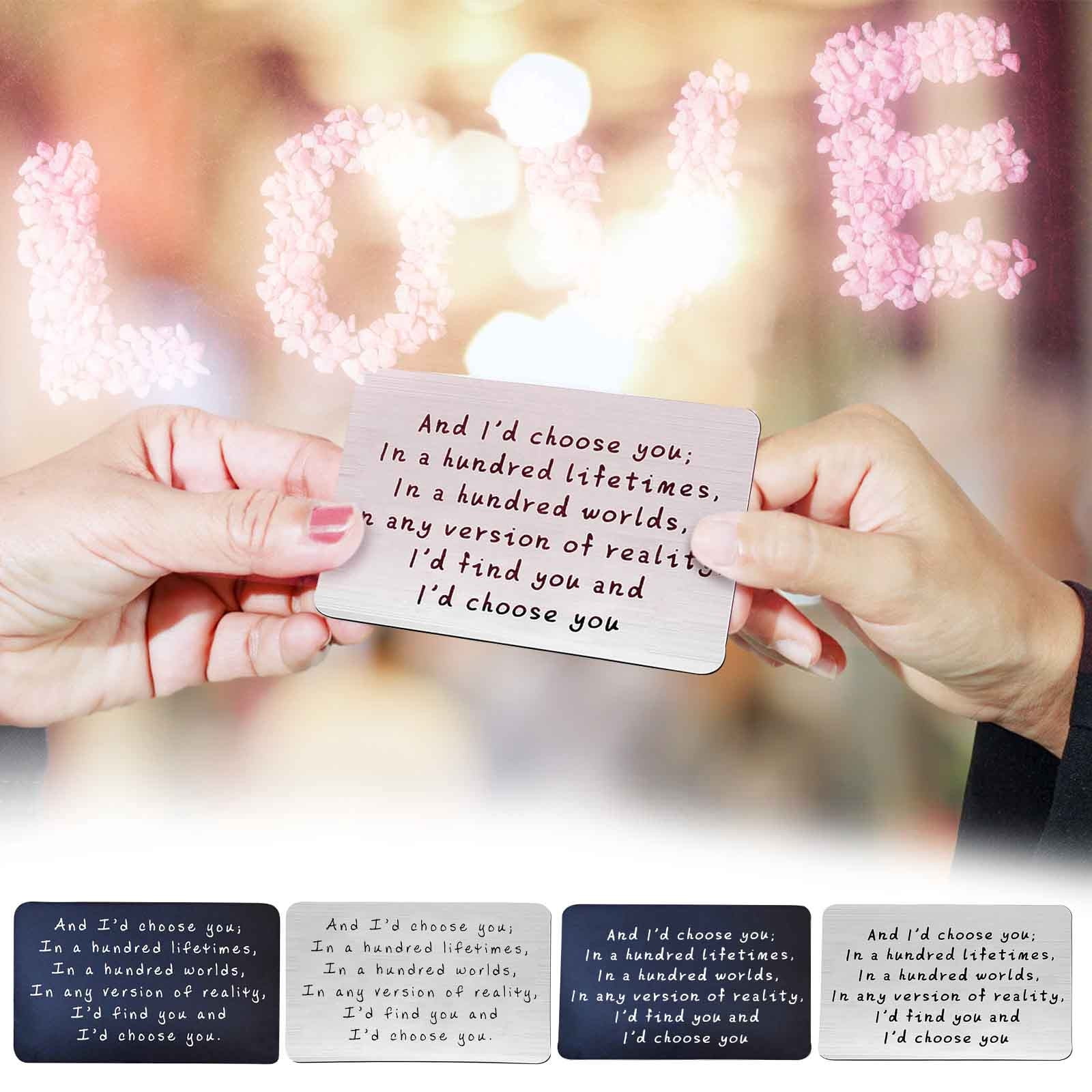 Personalized Mini Engraved Metal Card Inserts for Men - I Choose You ...