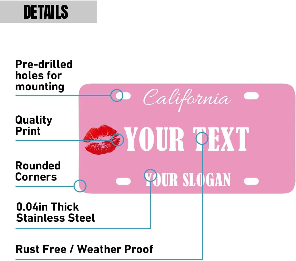 Personalized Mini License Plates For Front Of Car Custom Your Text Name ...