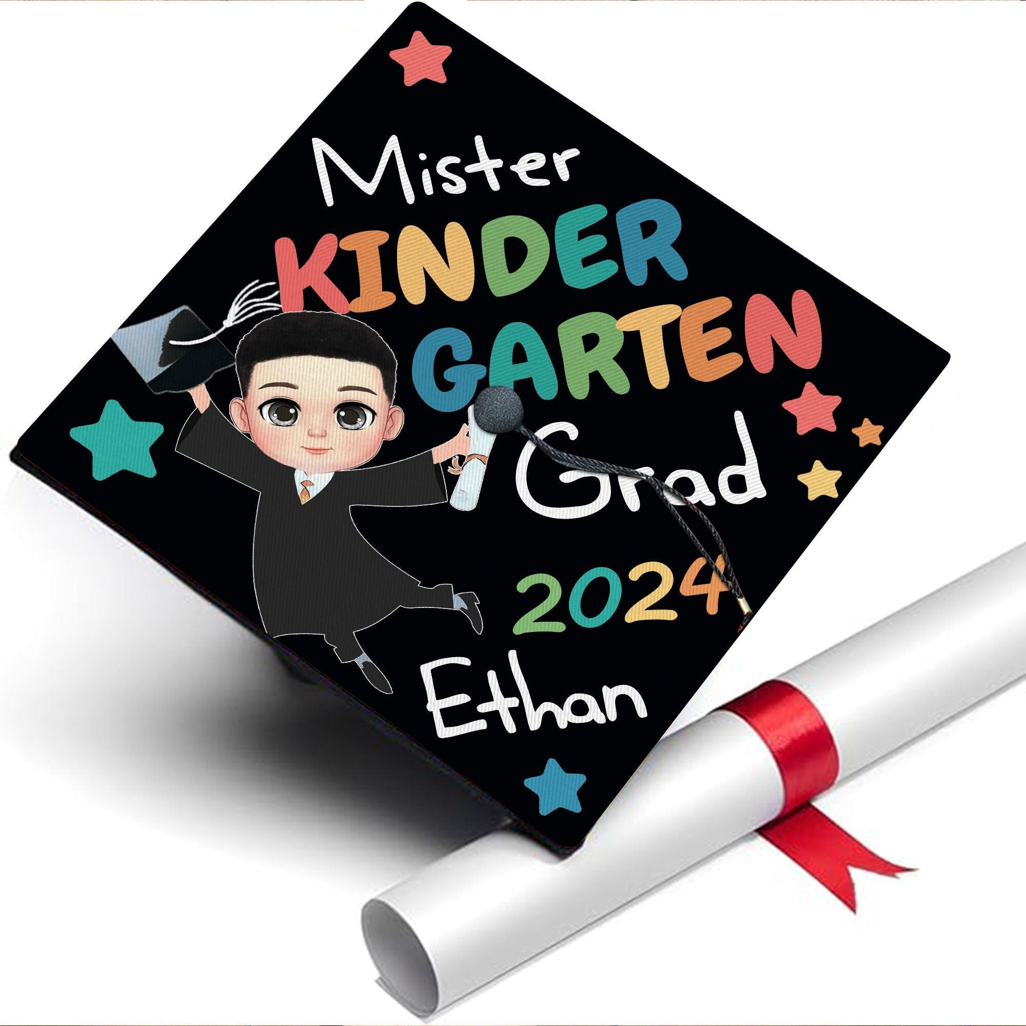 Personalized Mister Kindergarten Graduation Cap Topper, 2025 Kinder ...