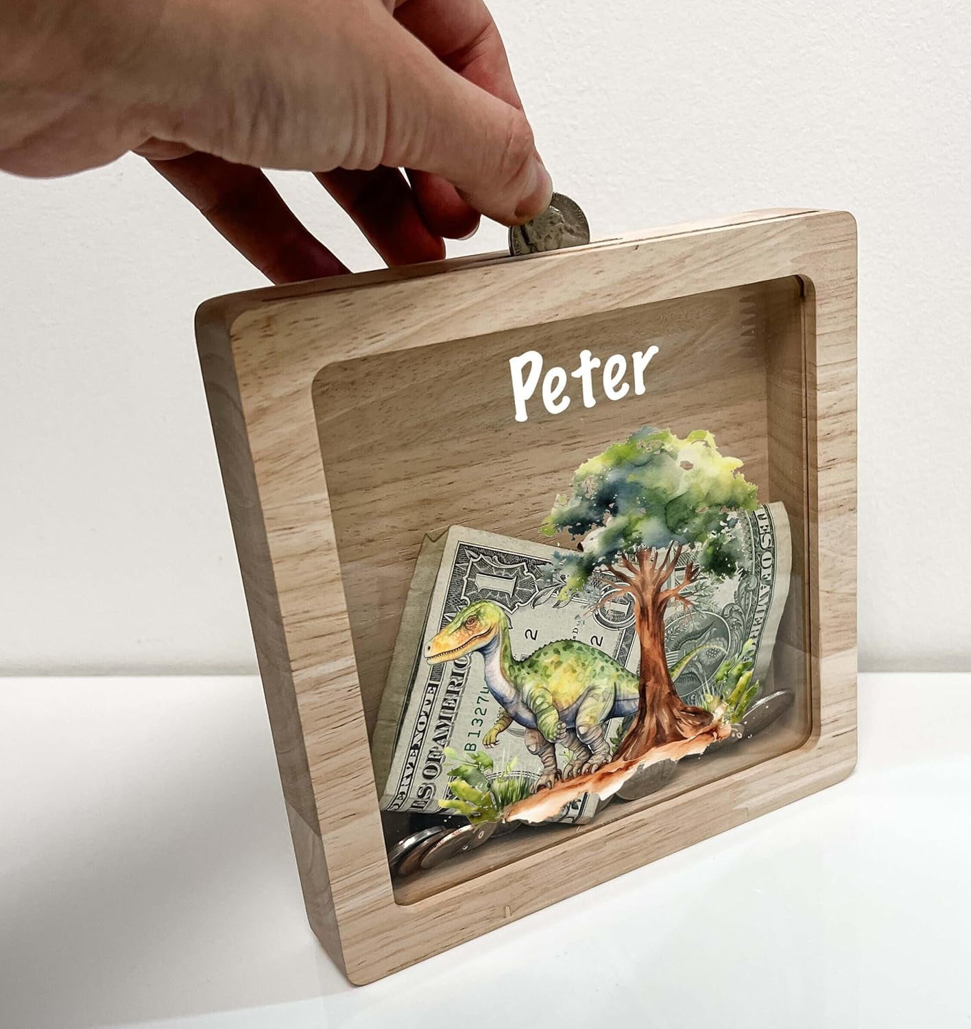 Personalized Money Box Name Savings Piggy Bank Coin Bank Dinosaur ...