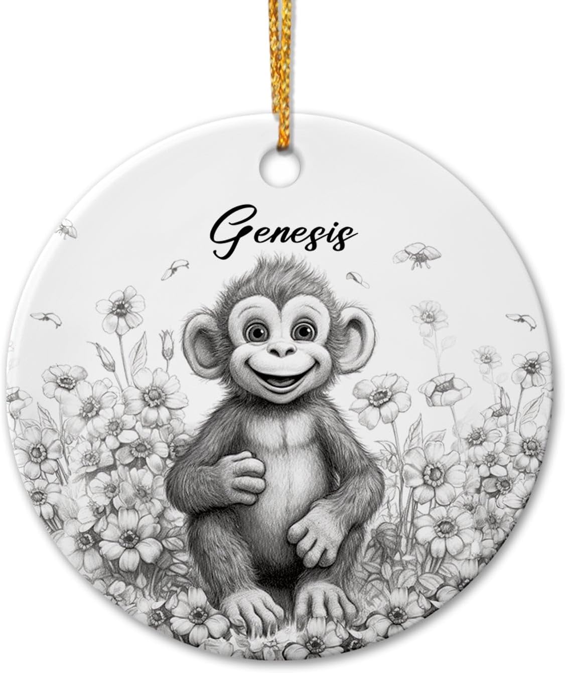 Personalized Monkey Ceramic Ornament Gifts for Men Women Monkey Lovers ...