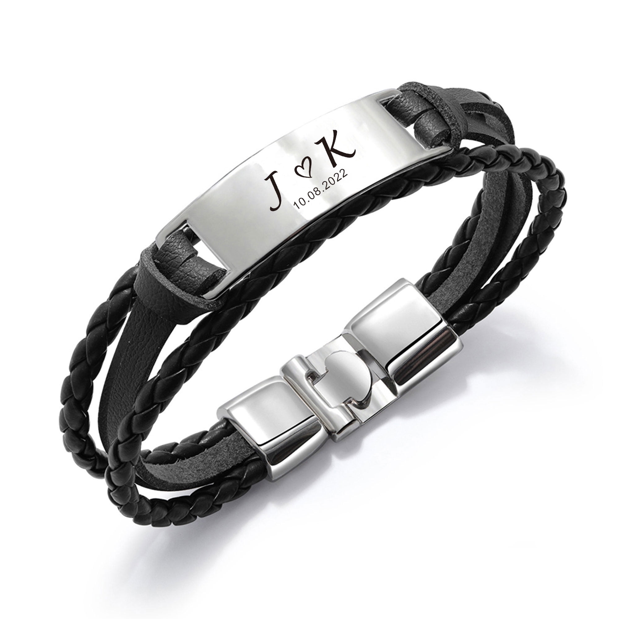 Personalized Monogram Bracelet for Men, Free Engraved Your Unique ...