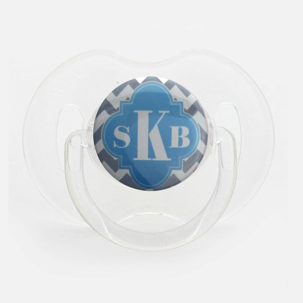 Personalized Monogram Grey and Light Blue Pacifier - Walmart.com