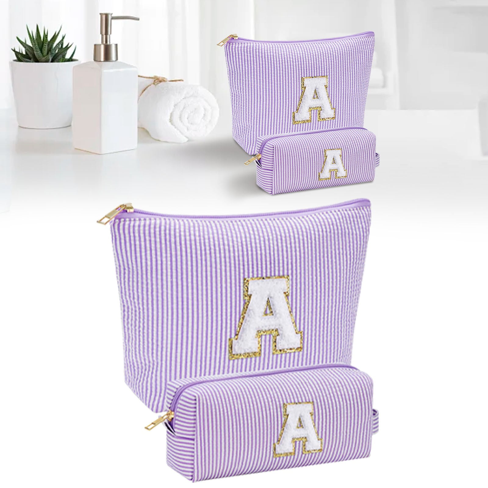 Personalized Monogram Makeup Bag for Girls & Women, Travel Toiletry Bag ...