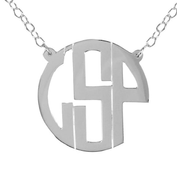 Personalized Monogram Necklace in a Deco Script 14K Gold Plated ...