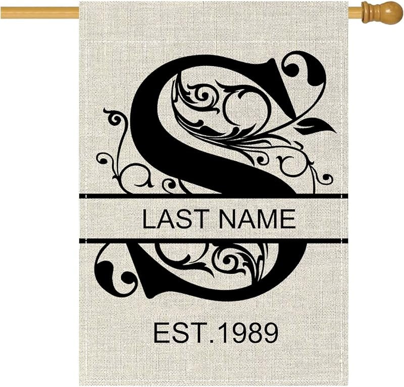 Personalized Monogram S Garden Flags Custom Last Name Farmhouse Rustic ...