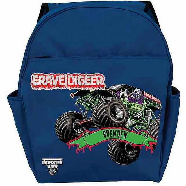 Personalized Monster Jam Grave Digger Blue Backpack - Walmart.com
