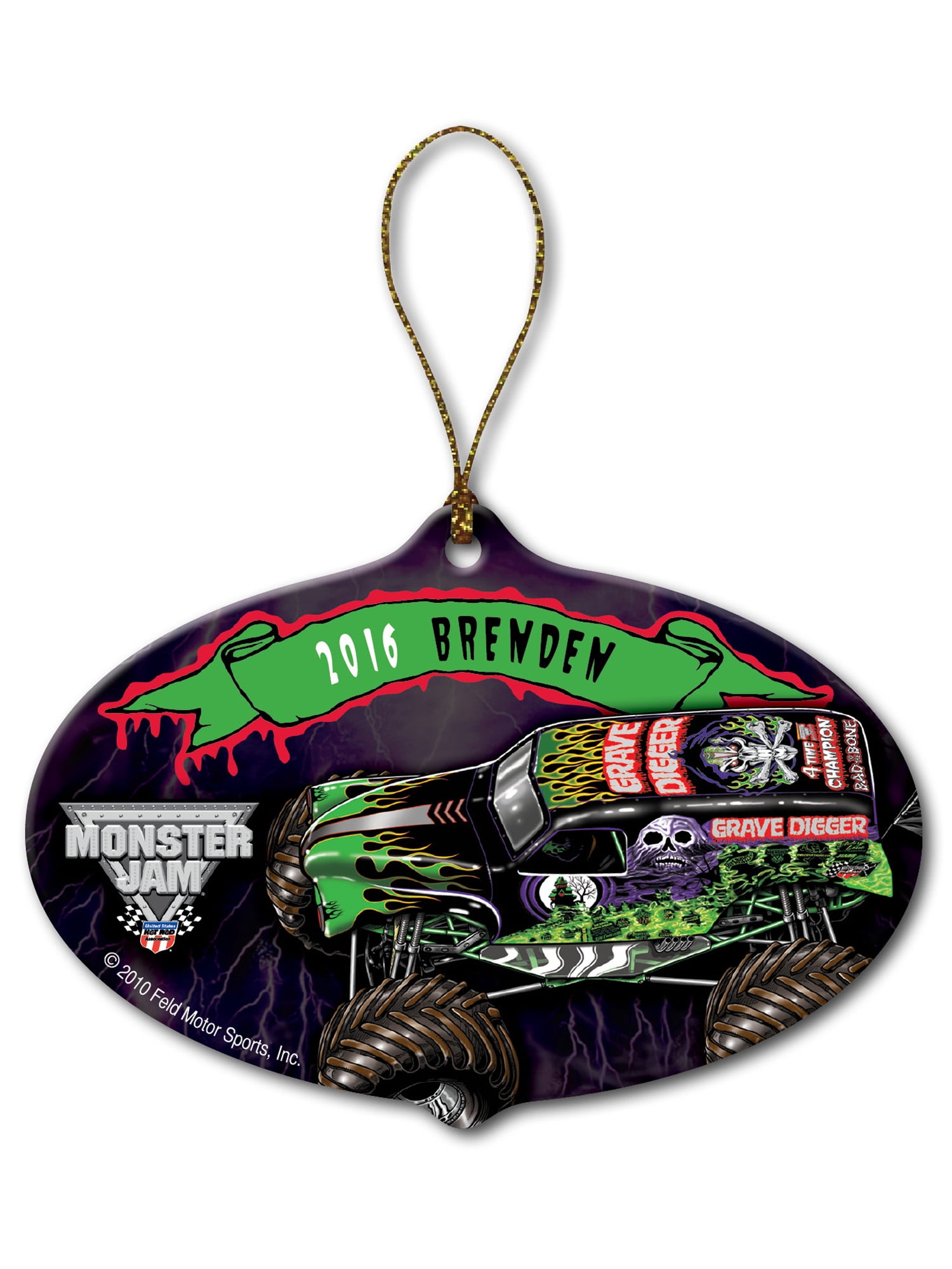 Personalized Monster Jam Grave Digger Christmas Ornament - Walmart.com