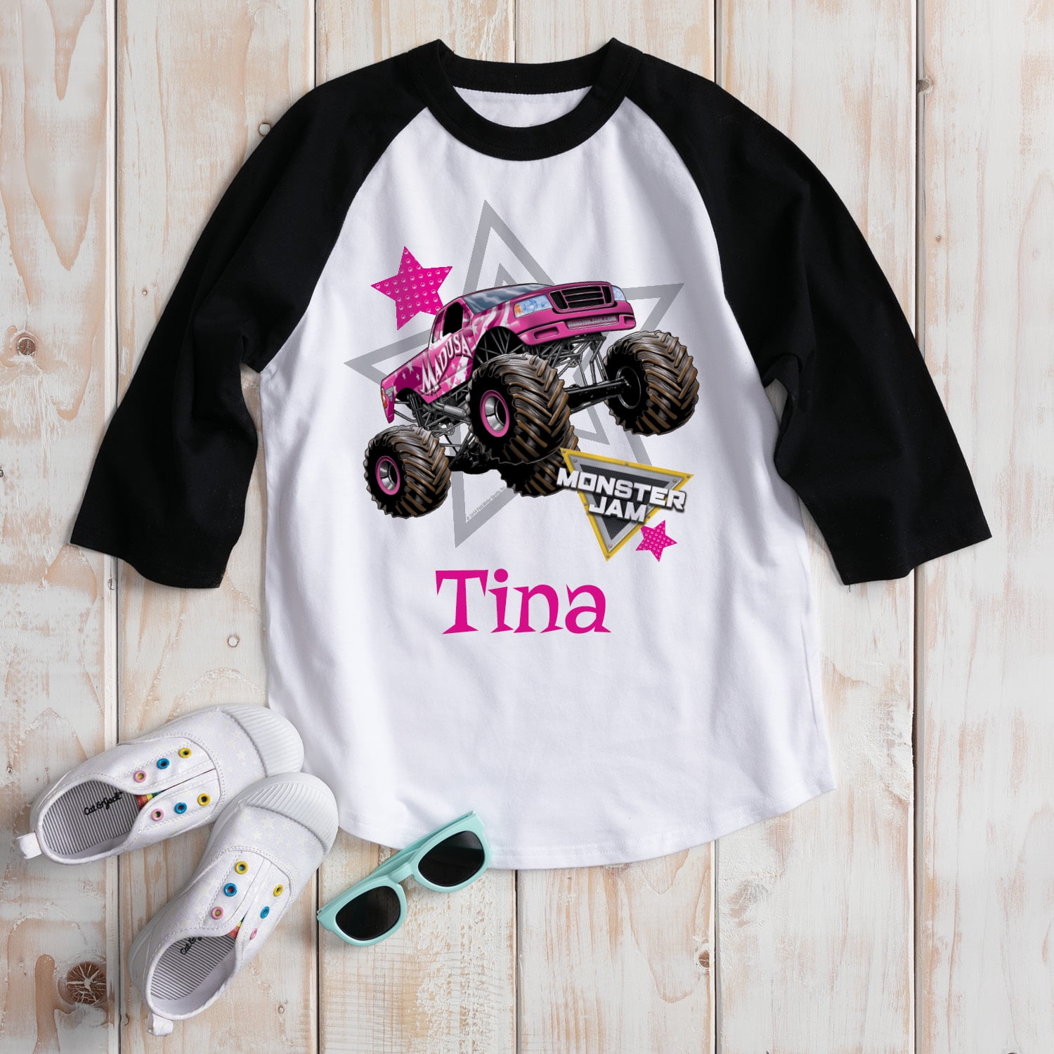 Personalized Monster Jam Girls Black Sports Jersey - Walmart.com