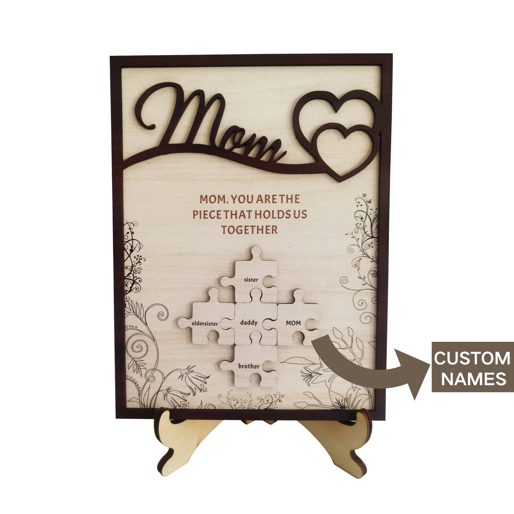 Personalized Mother's Day Wooden Plaque Gift, Customizable Engraved Mom ...