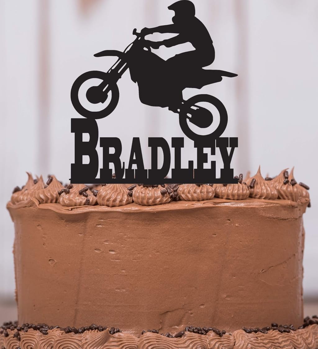 Personalized Motocross Cake Topper with Keepsake Base, Personalized ...