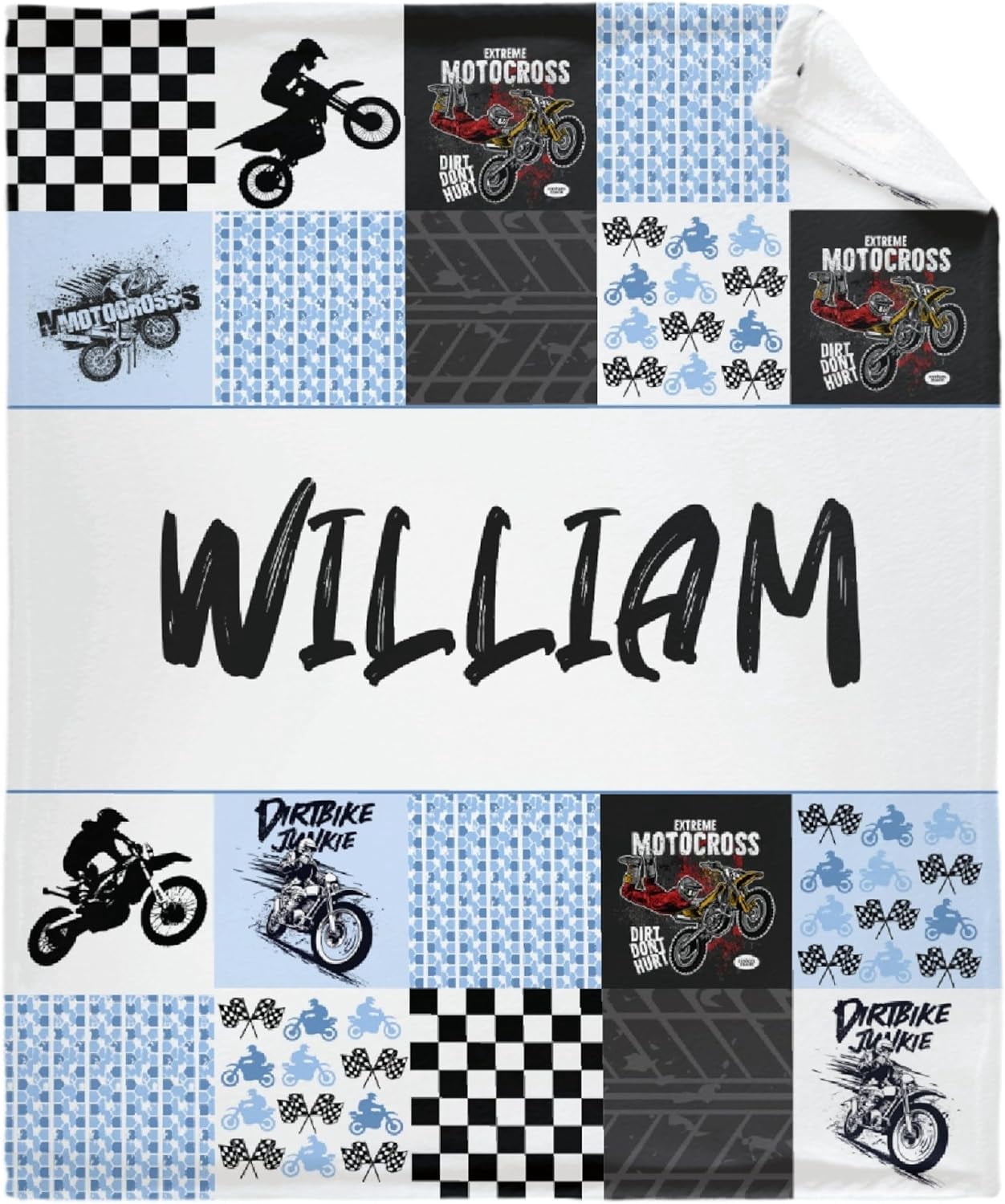 Personalized Motocross Dirt Bike Blanket Gifts Custom Motorcycles ...