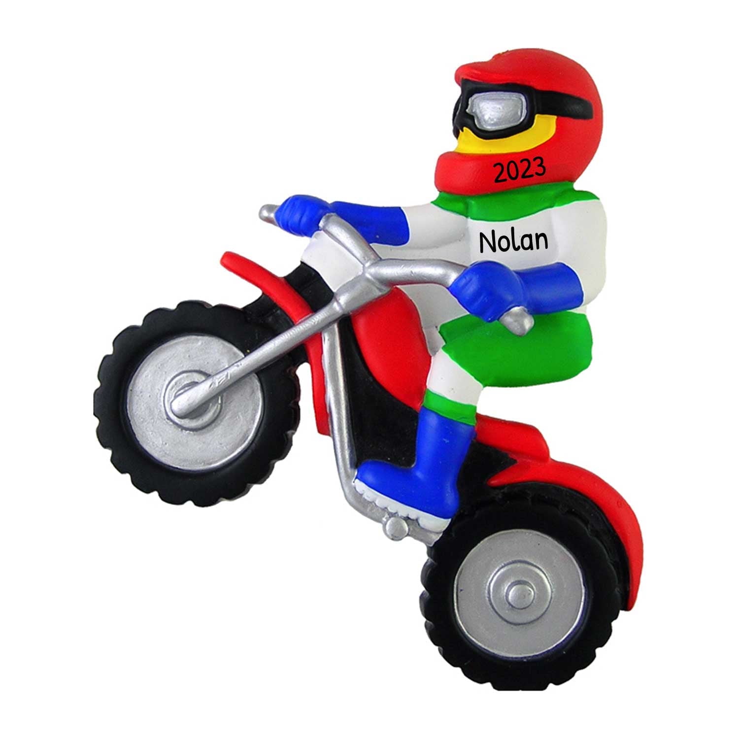 Personalized Dirt Bike Christmas Ornaments - Motorcycle Racing, Racer ...