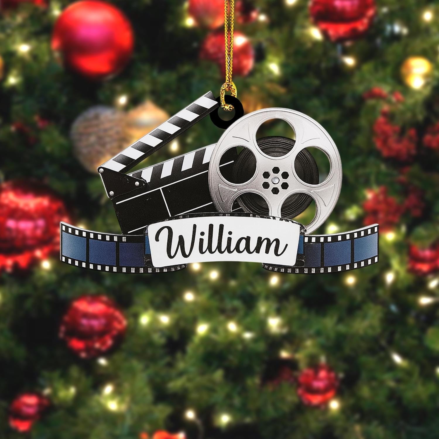 Personalized Movie Director Ornament with Name, Custom Film Reel ...